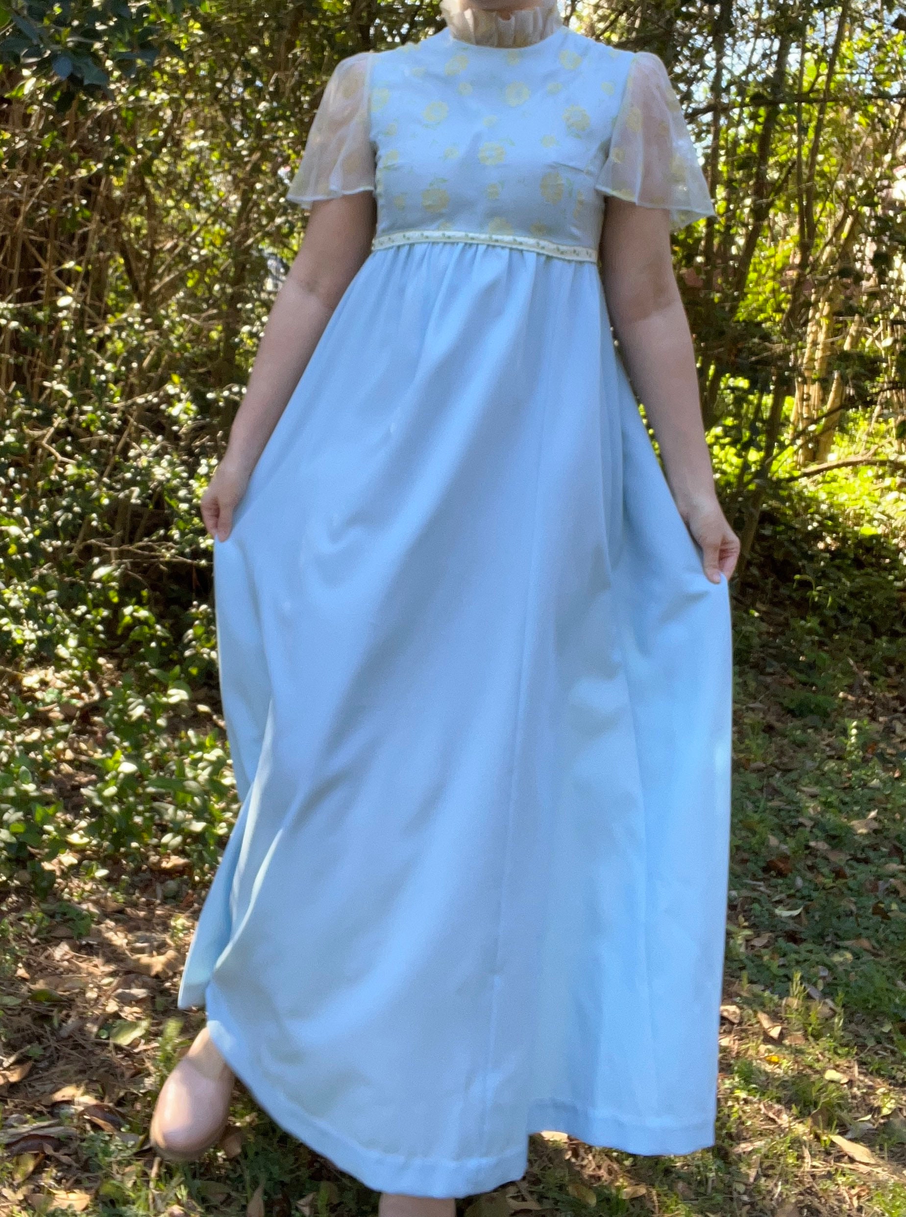1970s Does Regency Prom Dress Bridgerton Gown in Sky Blue - Etsy