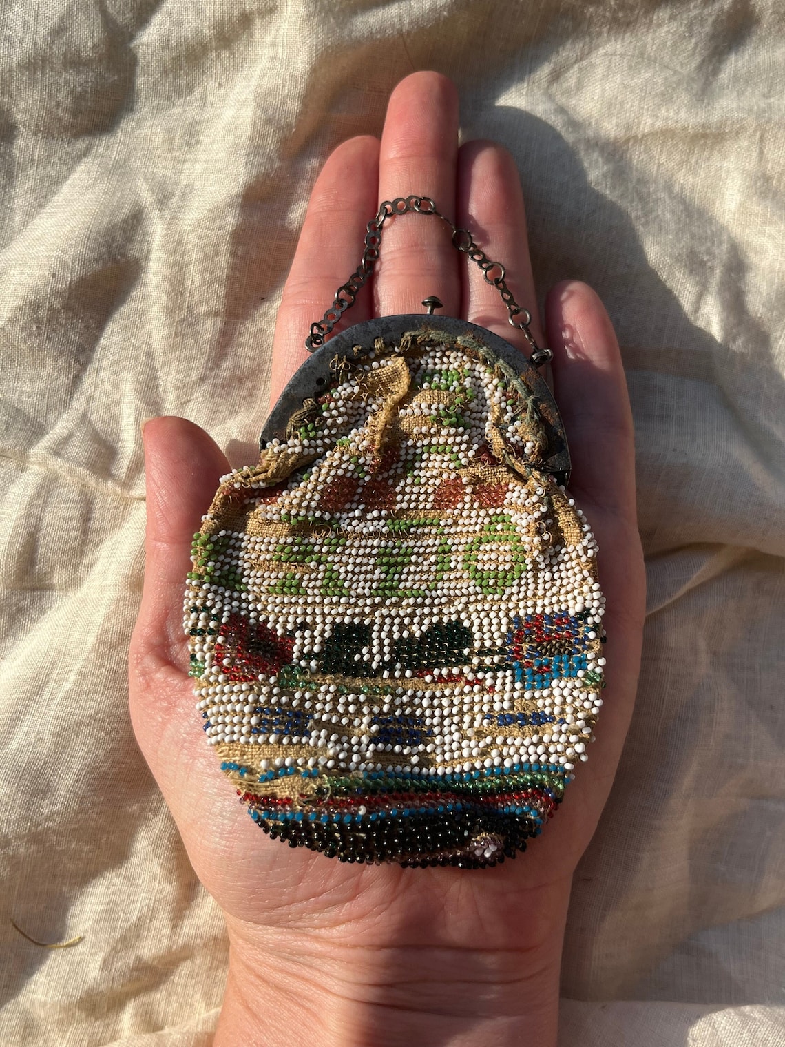Antique 19th Century Beaded Sovereign Purse From Spain 1800s Coin Purse ...