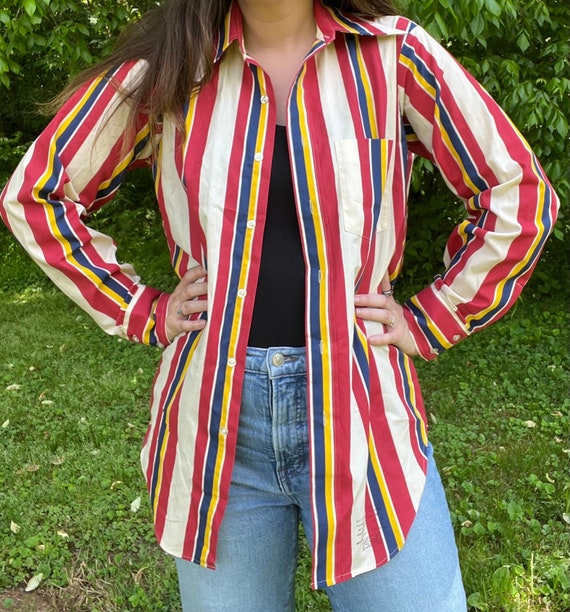 1970s Striped Shirt in Primary Colors | Mach II by Ar… - Gem