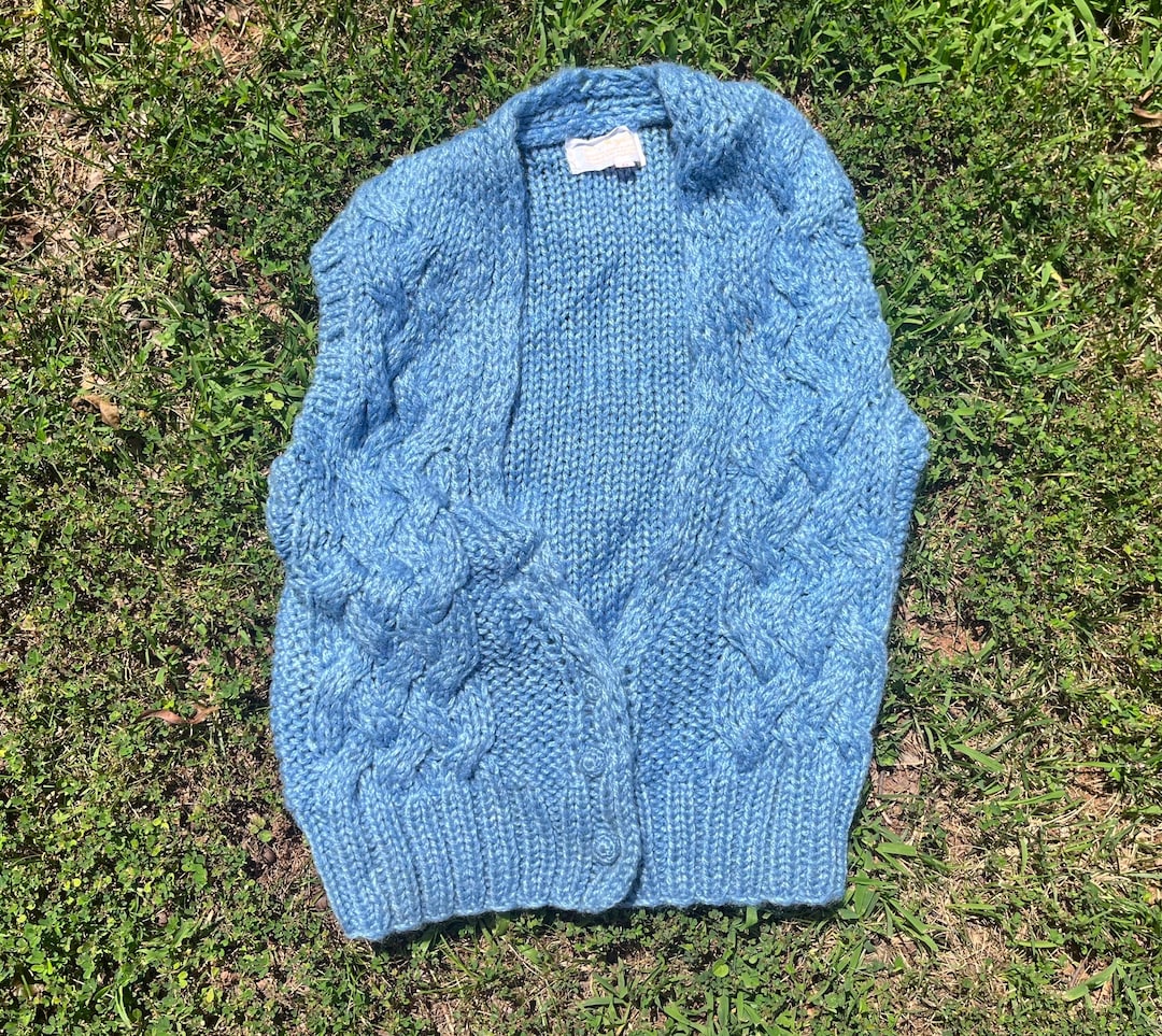 1960s Sky Blue Acrylic Sweater Vest | Size Medium - Etsy