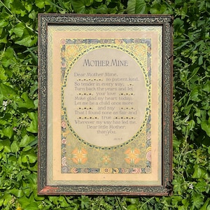 1930s Mother Poem | 30s Art Deco Mother Motto | Borin, Chicago ...