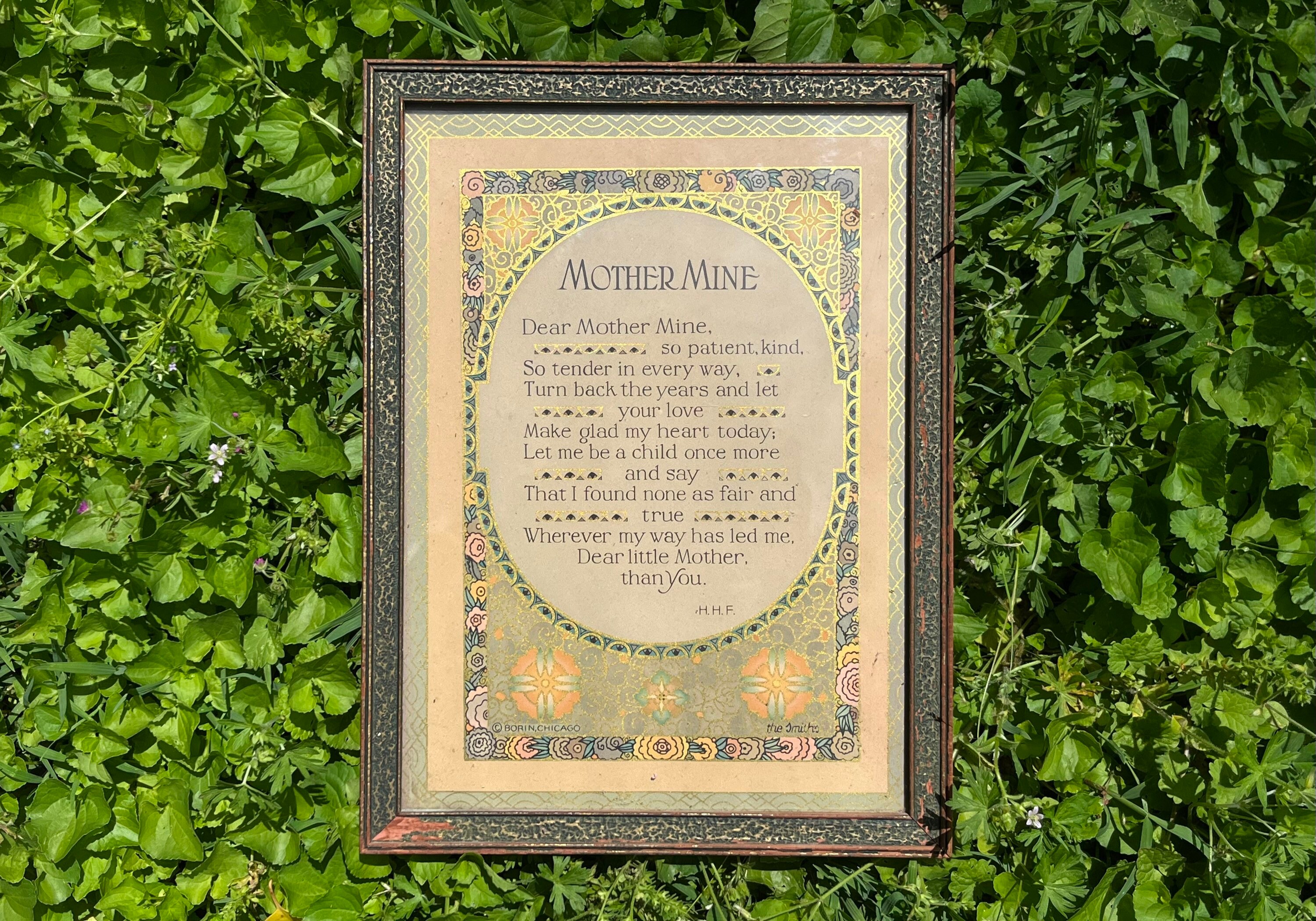 1930s Mother Poem 30s Art Deco Mother Motto Borin, Chicago Vintage ...