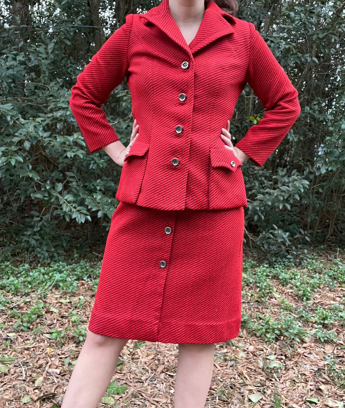 1970s Red Suit by Alex Garay Ltd. 70s Dress With Matching - Etsy