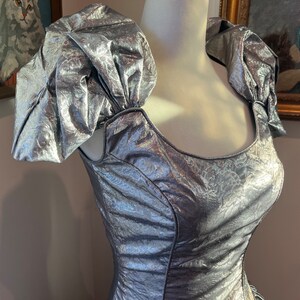 1980s Does Futuristic Meets Baroque | Metallic Silver 80s Pageant Prom ...