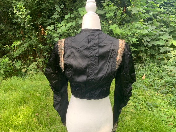 Antique Victorian Bodice with Embroidered Trim 1880s … - Gem