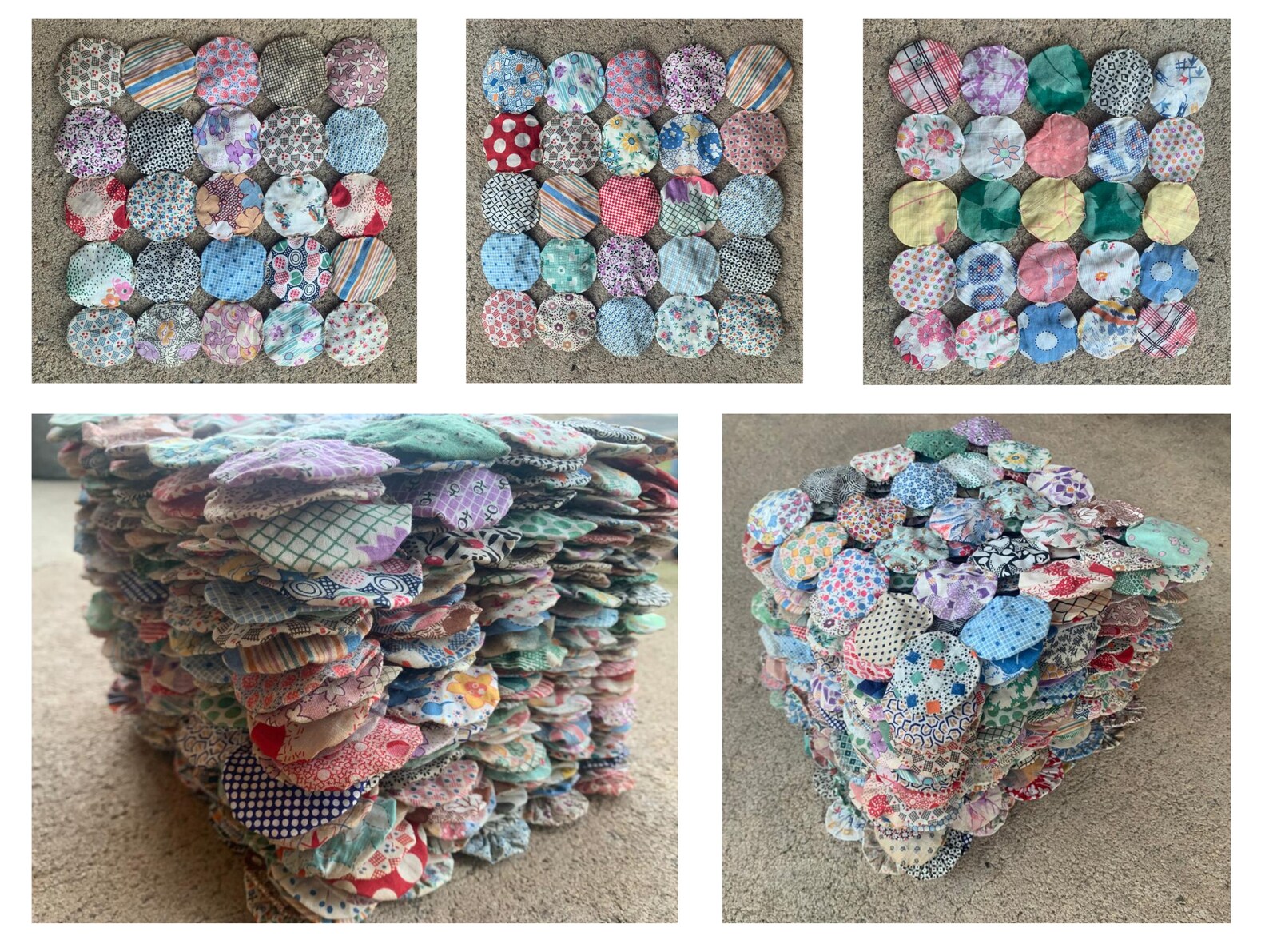 1930s Yo Yo Quilt Blocks 5x5 for Crafting or Decor - Etsy