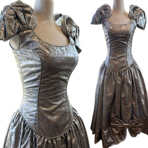1980s Does Futuristic Meets Baroque | Metallic Silver 80s Pageant Prom ...