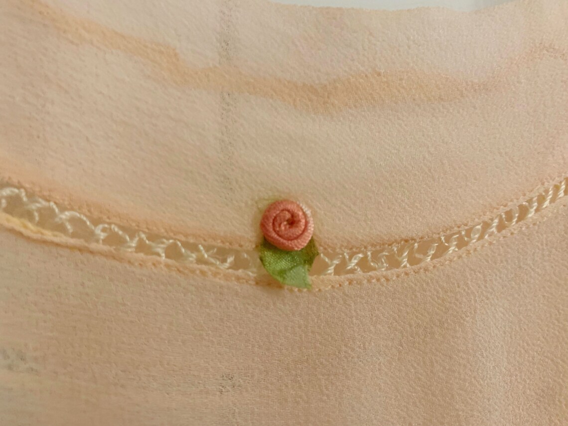 Antique 1920s Peachy Pink Chiffon Step in Teddy With Ruffles and ...