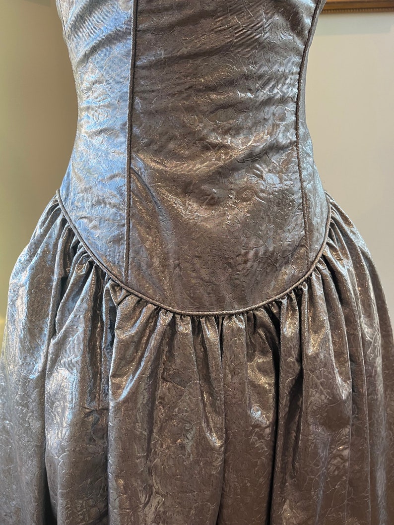1980s Does Futuristic Meets Baroque Metallic Silver 80s Pageant Prom ...