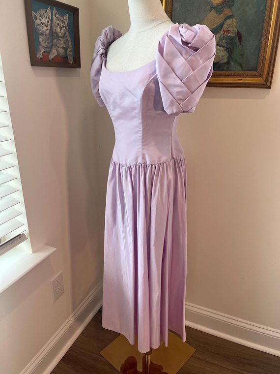 1970s 1980s Light Purple Prom Dress Formal Gown with … - Gem