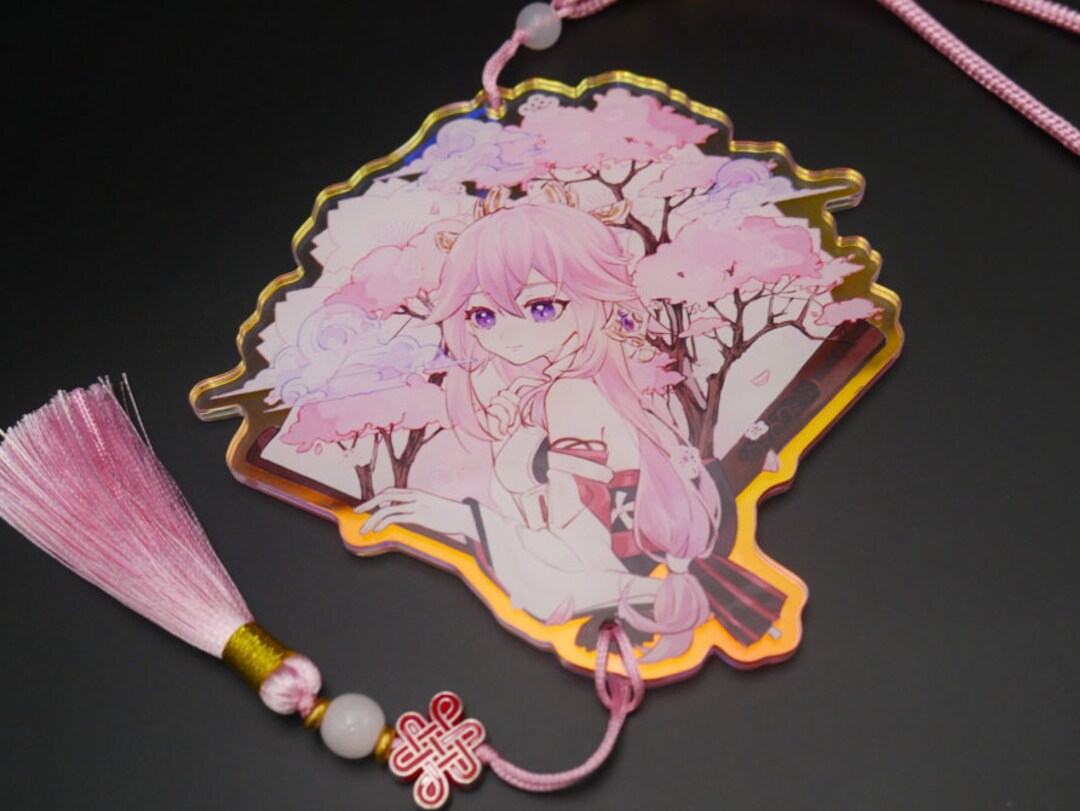 Yae Miko Feng Shui Tassel Charm Genshin Impact Acrylic Keychains - Etsy