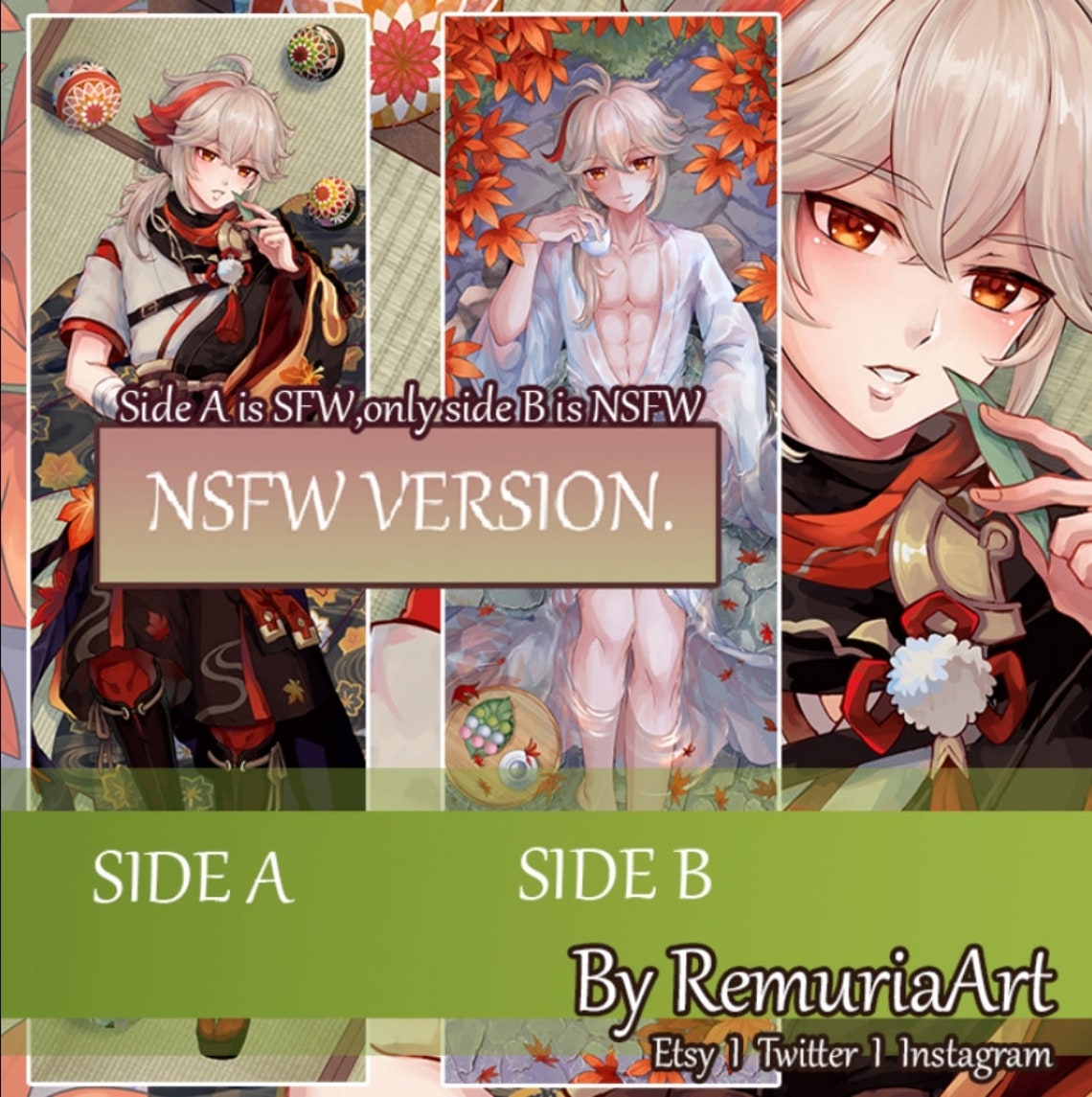 Kazuha Body Piillow Cover Genshin Impact Dakimakura Male Daki - Etsy