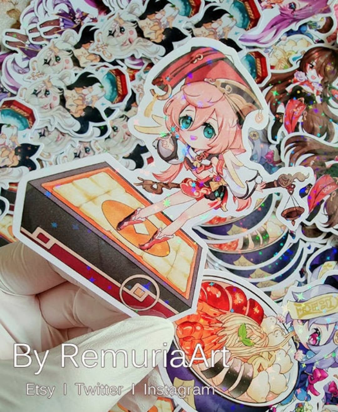 Genshin Impact Beidou Keqing Yanfei Qiqi Sugar-frosted Slime Paimon ...