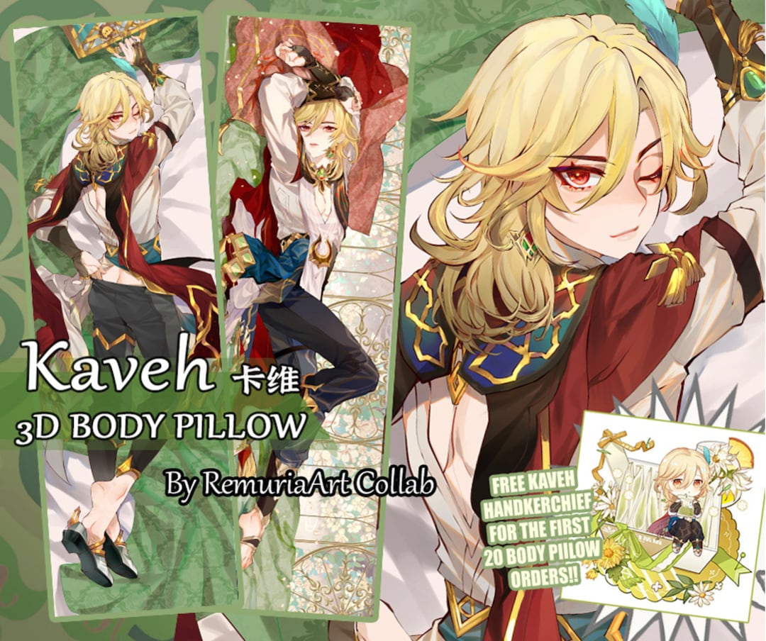 Kaveh Body Pillow Dakimakura Male Daki Sumeru Architect Genshin Impact ...