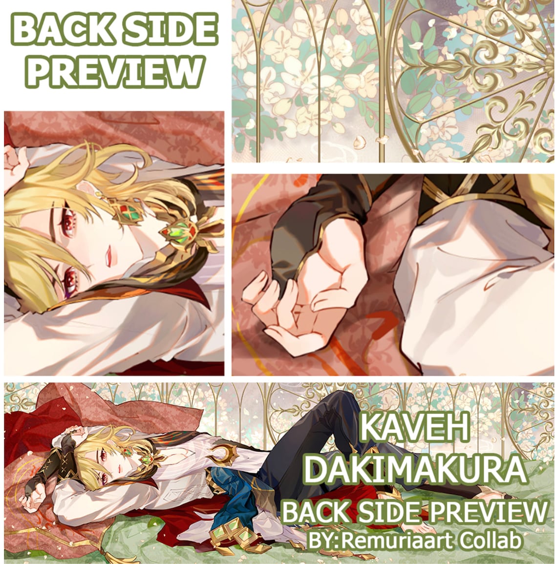Kaveh Body Pillow Dakimakura Male Daki Sumeru Architect Genshin Impact ...