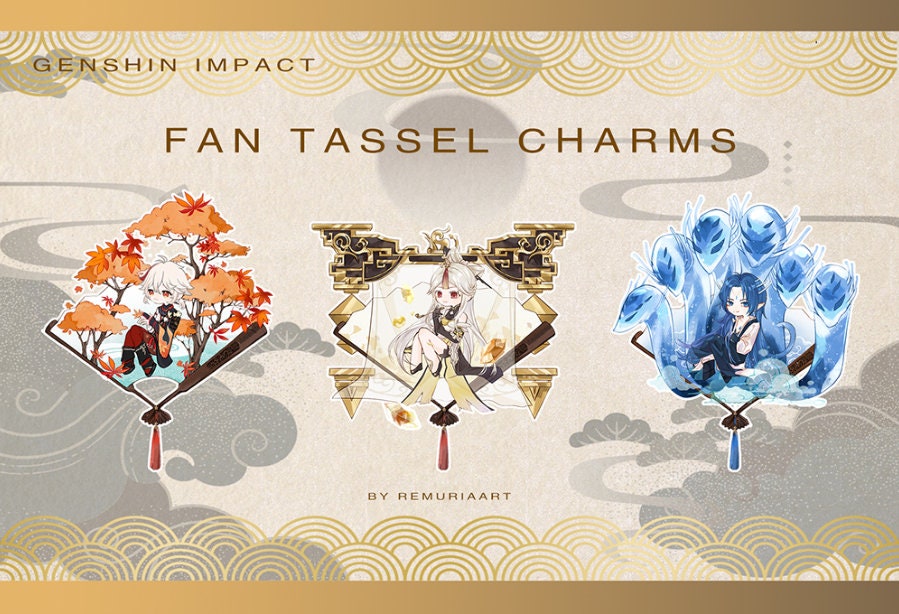 Genshin Impact Kazuha Feng Shui Tassel Acrylic Keychain | Etsy Australia