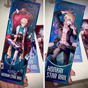 Honkai Starrail Holographic Prints Husbando Laser Ticket Bookmarks Post ...