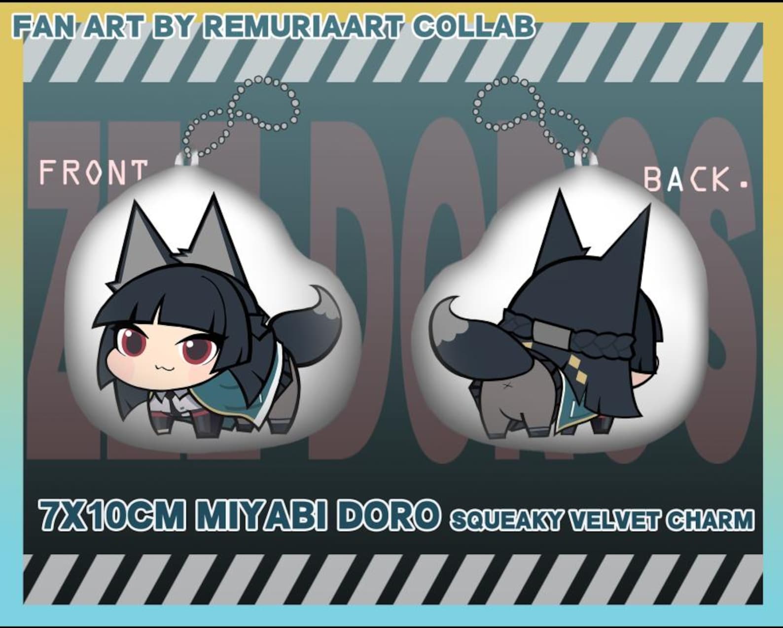 Zzzero Doro Fan Made Plush Velvet Squeaky Charm Harumasa Abasa Miyabi ...
