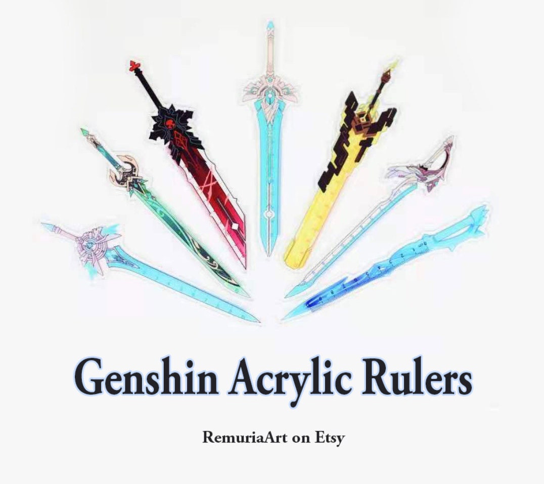 Genshin Impact Weapons Acrylic Rulers - Etsy Australia