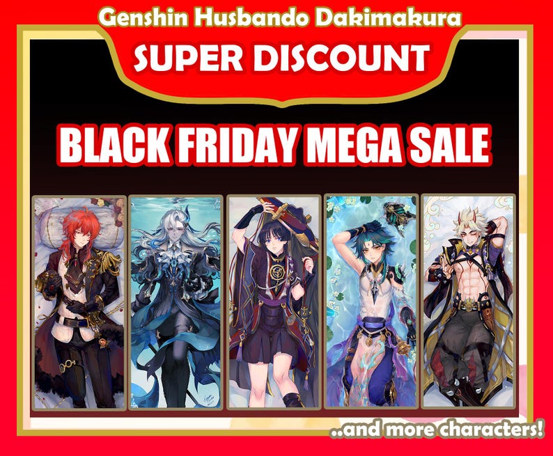 Genshin Impact Husbando Dakimakura Body Pillow Fan Art Mystery Bag ...