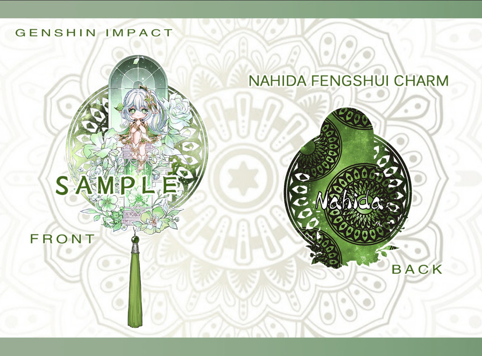 Genshin Impact Nahida Feng Shui Tassel Acrylic Keychain - Etsy