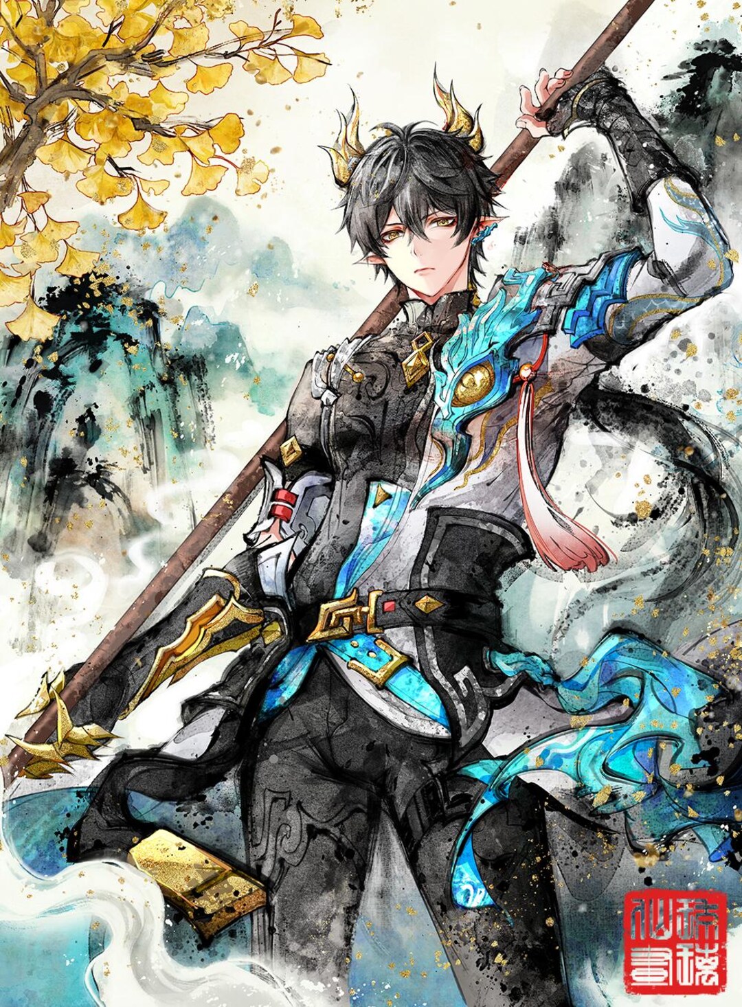 Dan Heng Permansor Terrae Fan Art Print Wallscroll Imbibitor Lunae Male ...