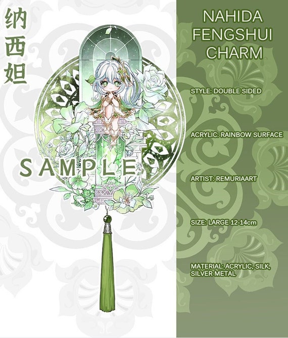 Genshin Impact Nahida Feng Shui Tassel Acrylic Keychain - Etsy