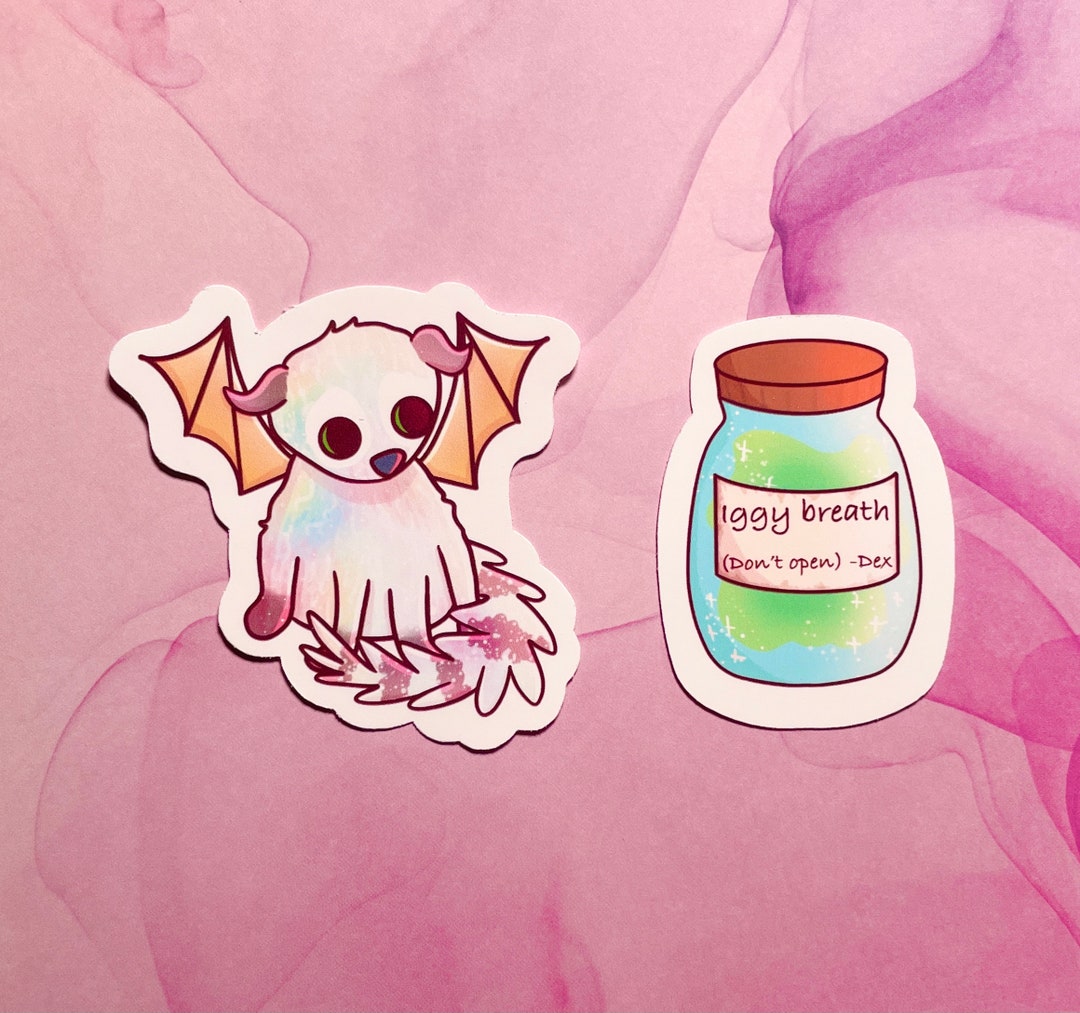 Rainbow Iggy! Set of 2 Vinyl Stickers - Etsy