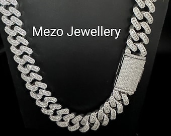 Heavy Solid 925 Sterling Silver Men's VVS1 Moissanite Diamonds Studded ...