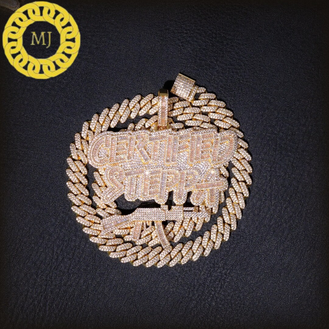 Baguette Large Certified Steppa Necklace ,iced Out Certified Steppa Gun ...