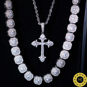 Iced Out Cross Pendant | Moissanite Cross Necklace | Cross Necklace for ...