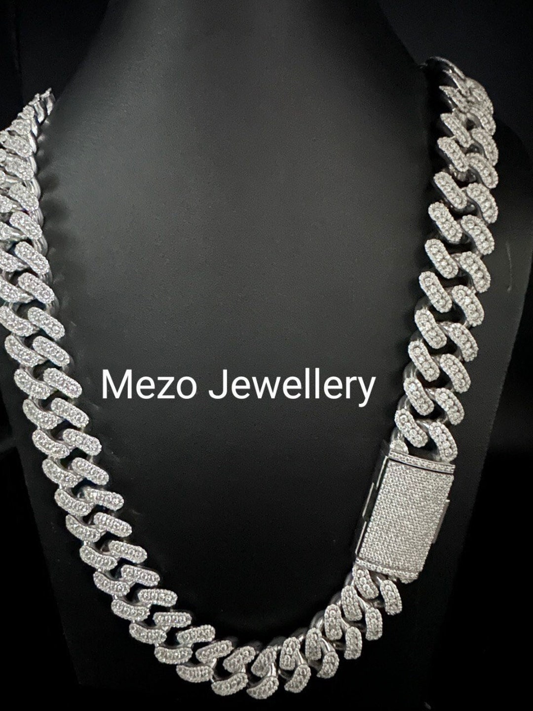 Heavy Solid 925 Sterling Silver Men's VVS1 Moissanite Diamonds Studded ...