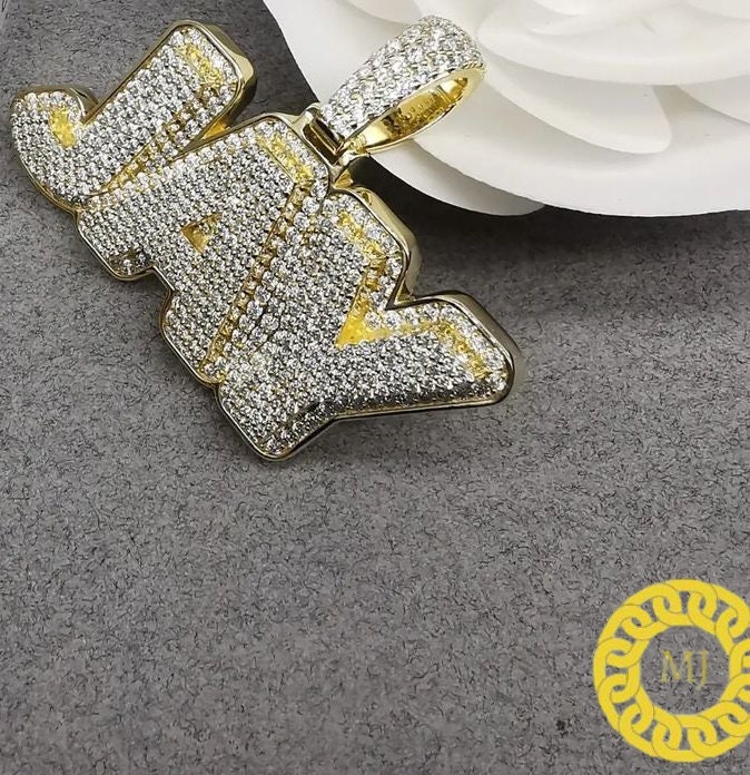 Custom Jay Letters Pendant Icy Nameplate Necklacecustom Name - Etsy