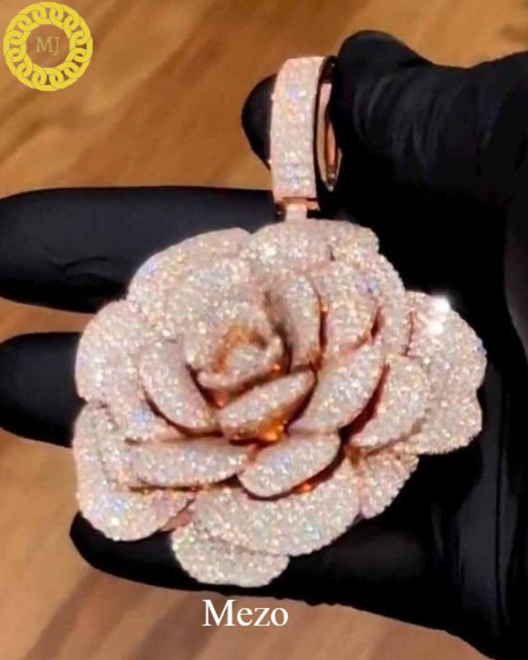 Rose Pendant | Diamond Rose Pendant | Flower Pendants | Moissonite ...