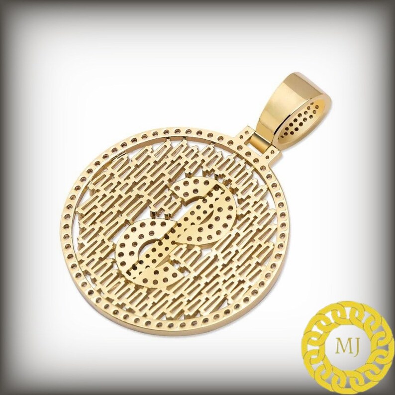 Men's Solid 925 Sterling Silver Iced Out Dollar Sign Money - Etsy