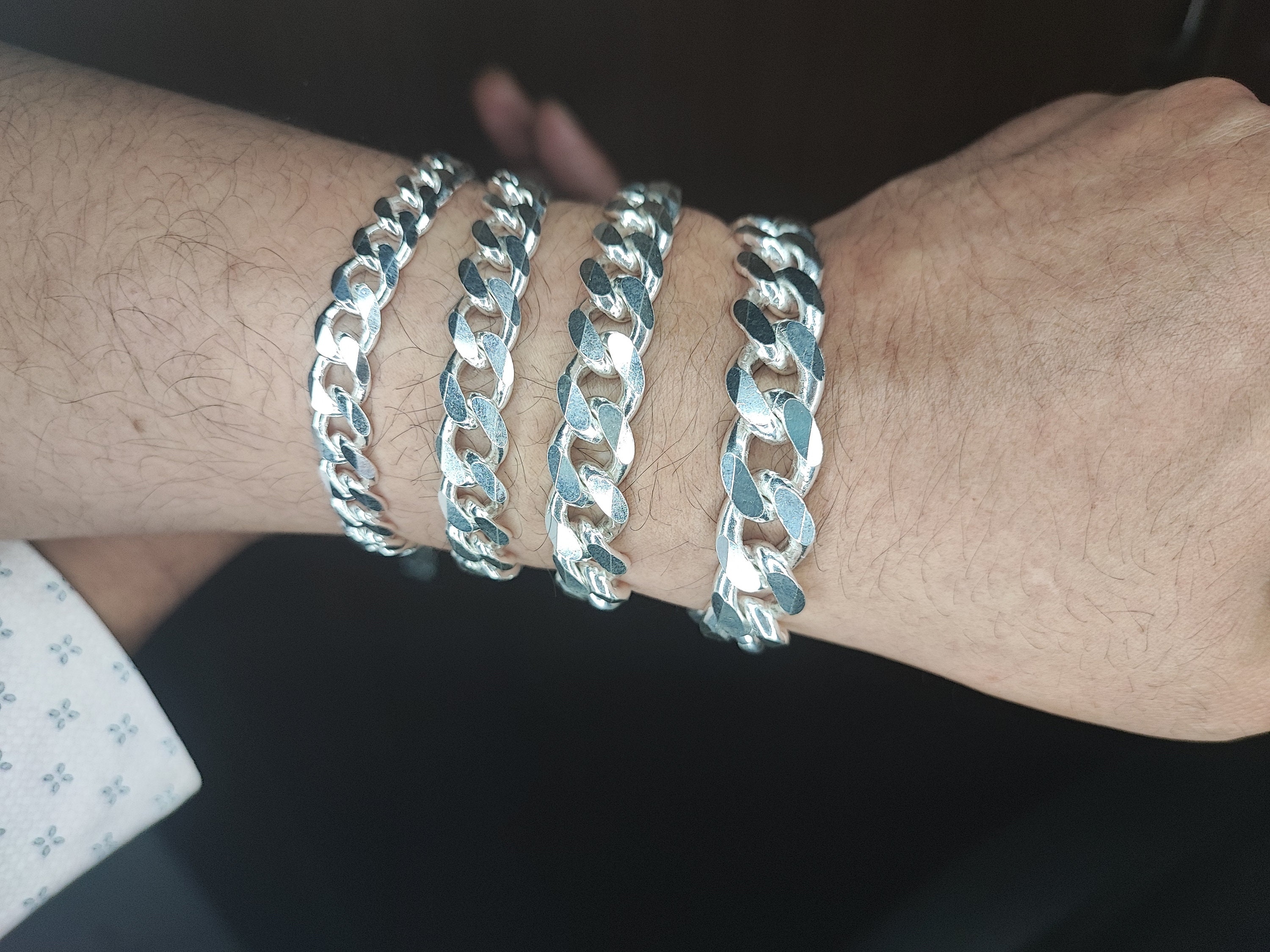 Cuban Bracelet men's Women's Real Solid 925 Sterling - Etsy