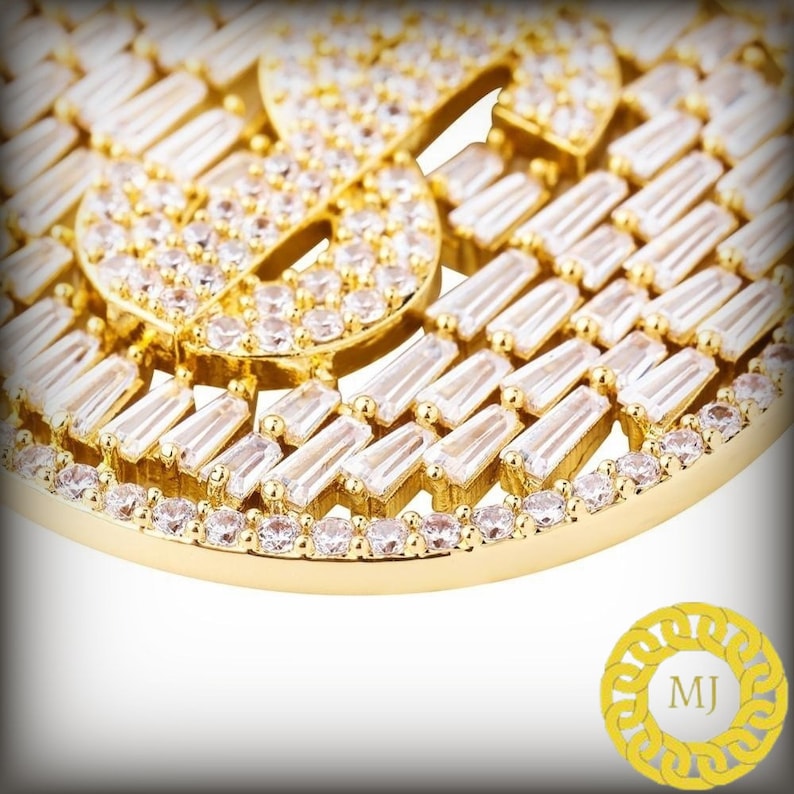 Men's Solid 925 Sterling Silver Iced Out Dollar Sign Money - Etsy