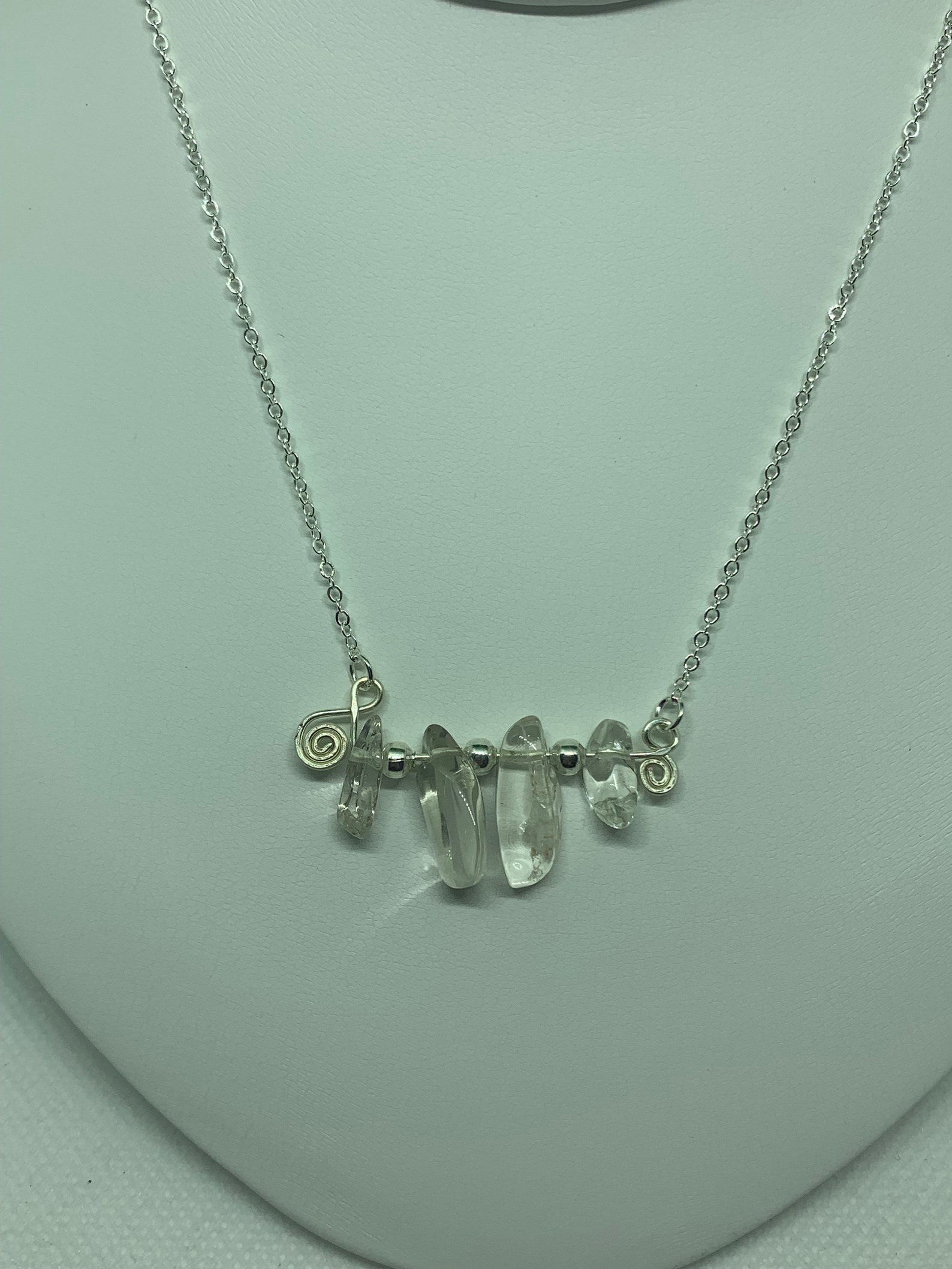 Upcycled Gemstone Necklace (silverplate Chain) - Etsy