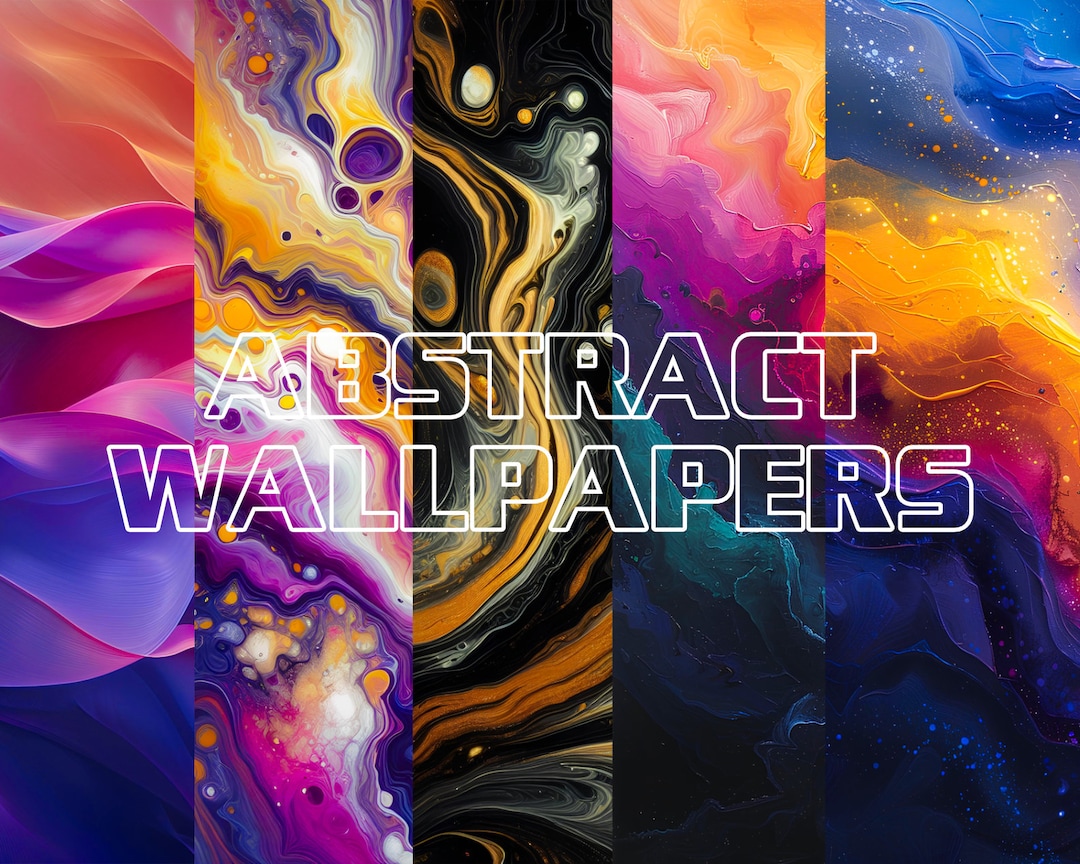 5 High Quality Abstract Wallpaper Printable Artworks Digital Download ...