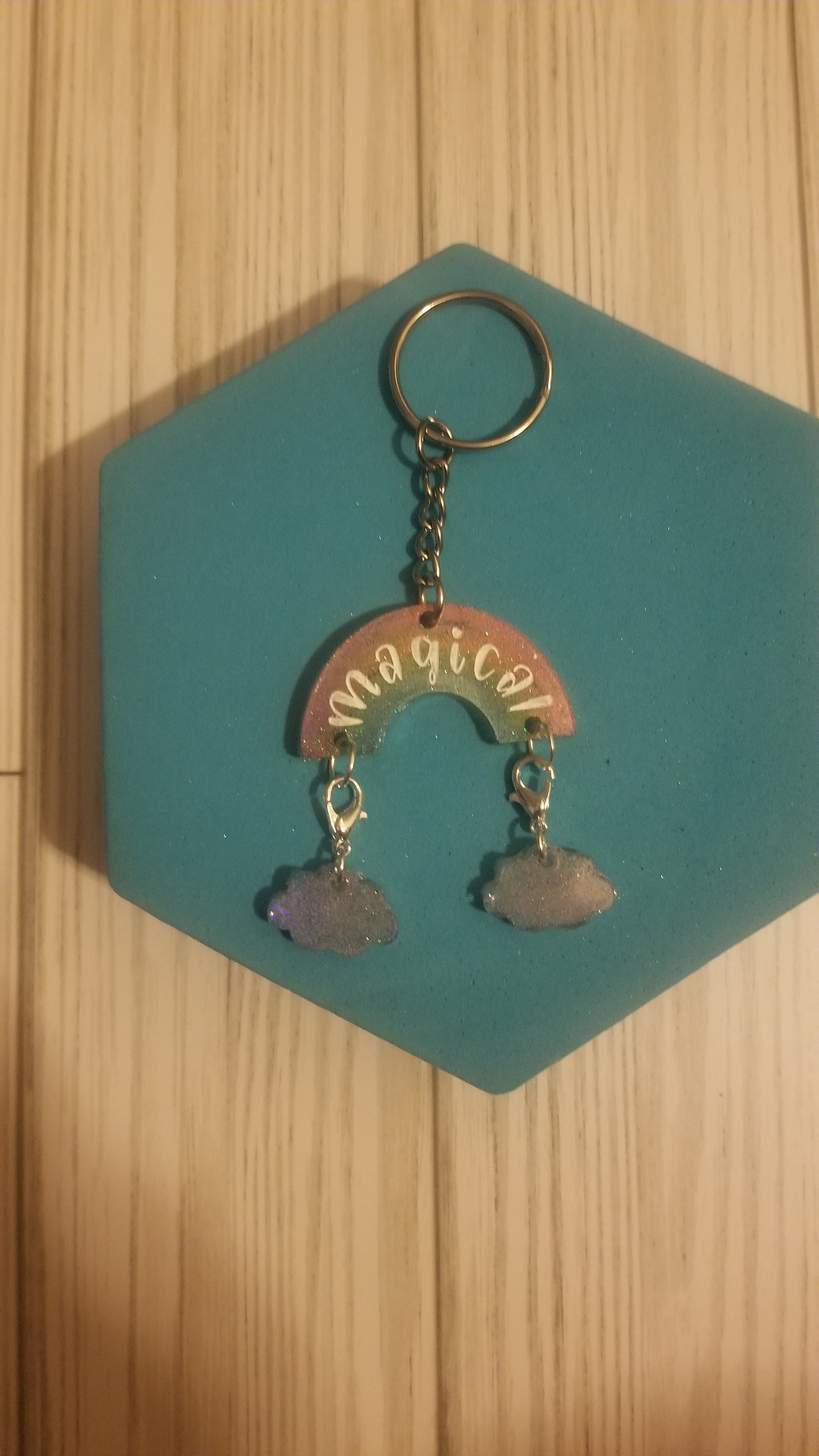 Holographic Rainbow Stitch Marker Keychain - Etsy