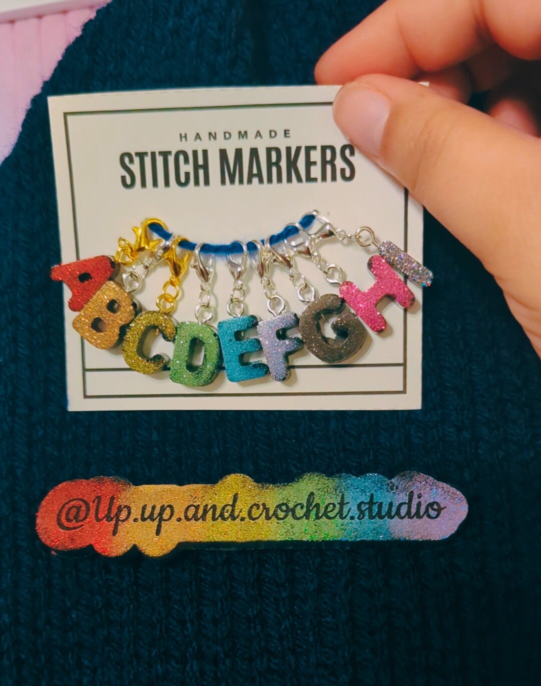 Letter Stitch Markers - Alphabet Progress Keeper, Glitter Crochet Gift ...