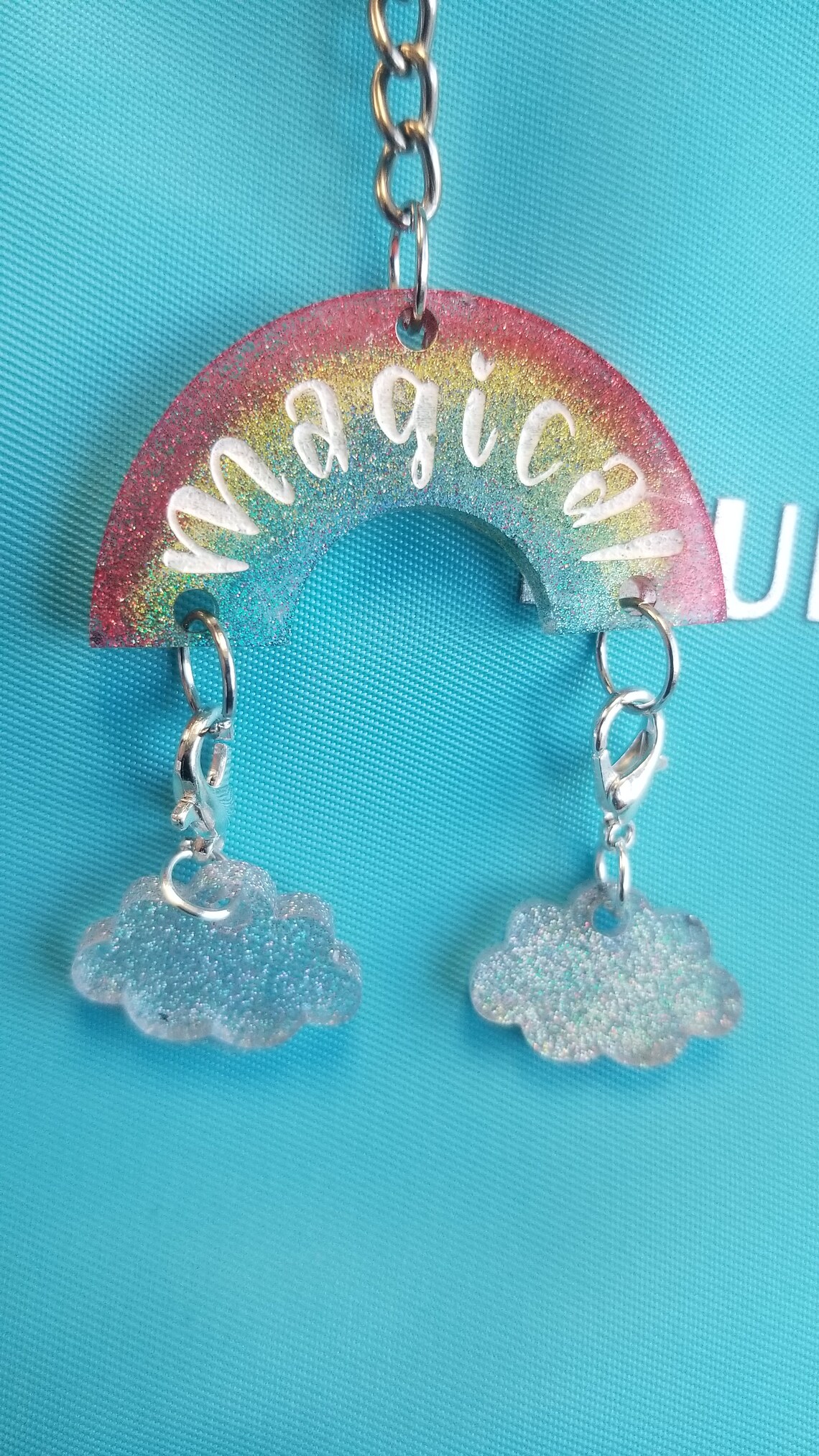 Holographic Rainbow Stitch Marker Keychain - Etsy