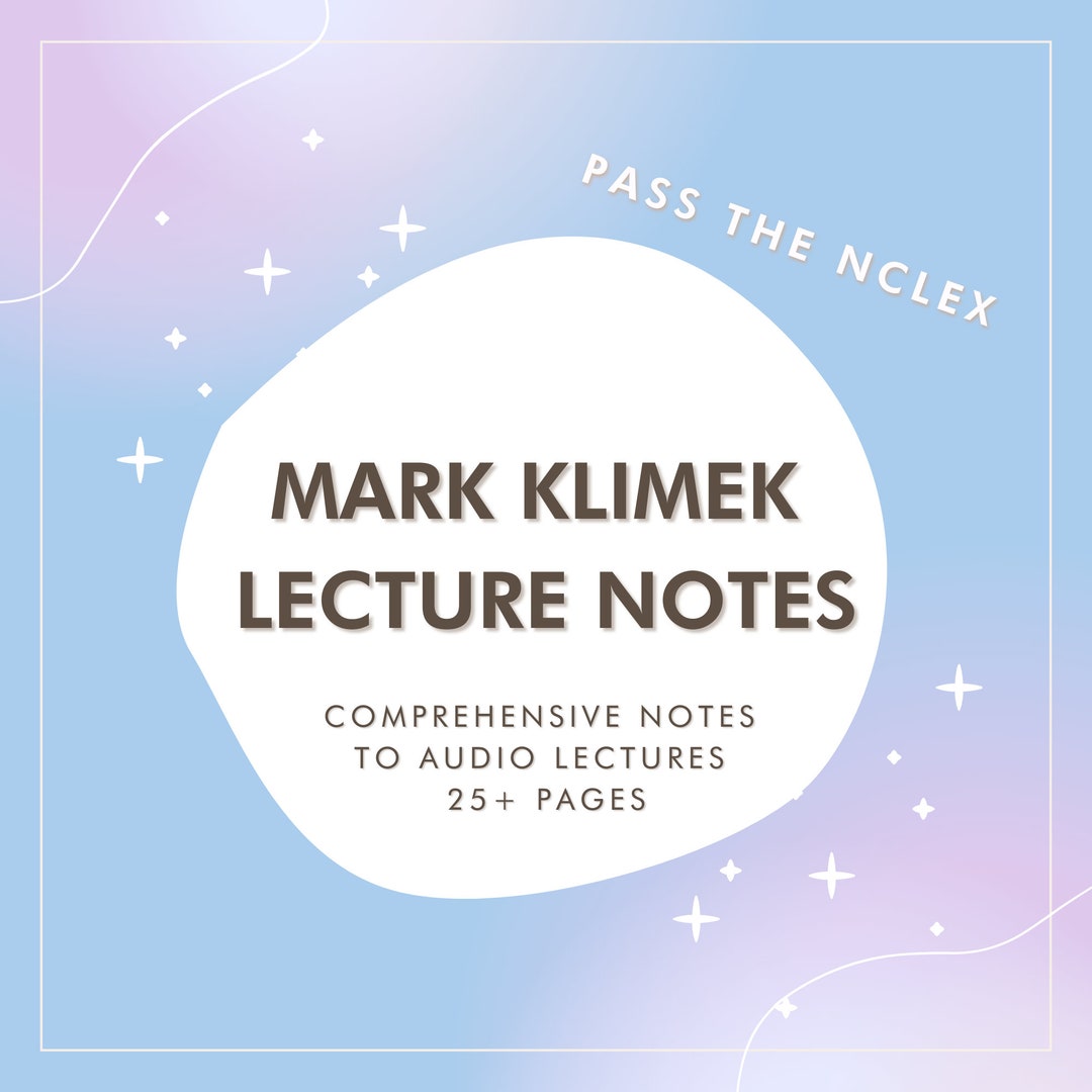 Mark Klimek Lecture Notes Rn Nclex Digital Download Pdf 25 Seiten
