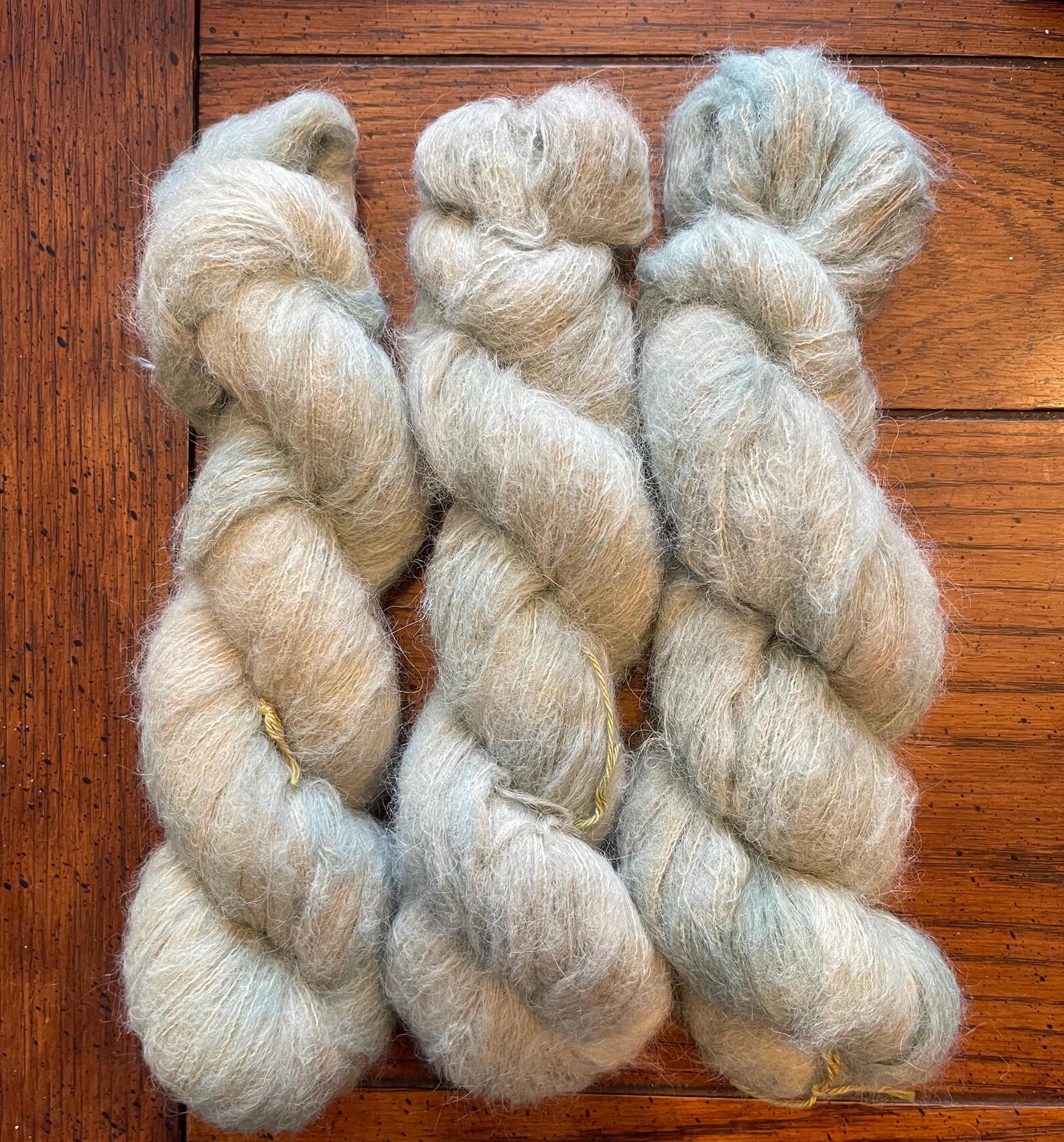Baby Suri Alpaca and Mulberry Silk “icicle” NATURALLY DYED 50g Skein ...