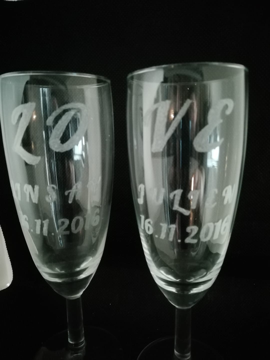 Duo of Personalized Engraved Flutes Special Valentine's Day - Etsy