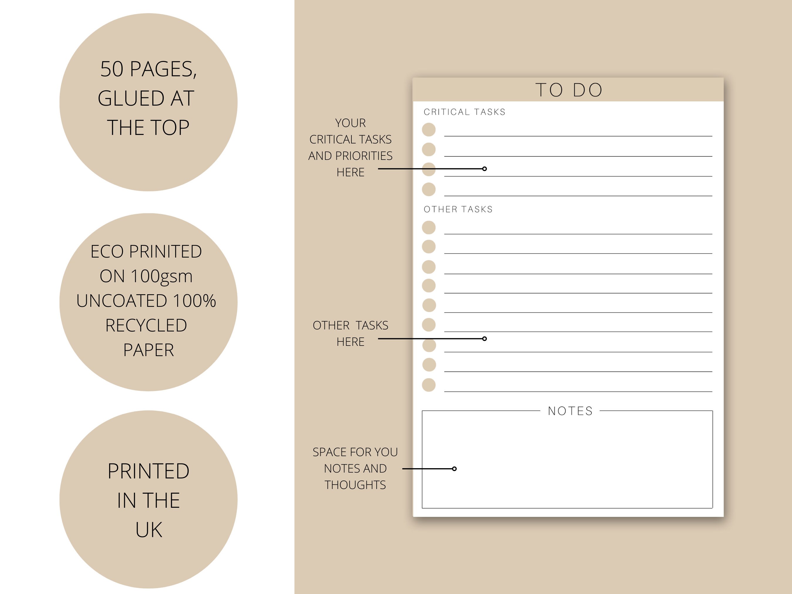 A5 Simplistic TO DO List Daily Planner Critical Task Planner Task Lists ...