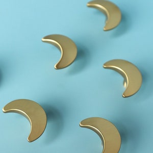 Moon Knobs, Moon Shaped Knobs, Brass Hardware for Cabinets, Brass Hardware Knobs, Knobs for Kids ...