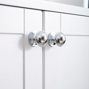 Polished Chrome Drawer Knobs, Solid Brass Cabinet Pulls, Chrome Cabinet Hardware, Polished ...