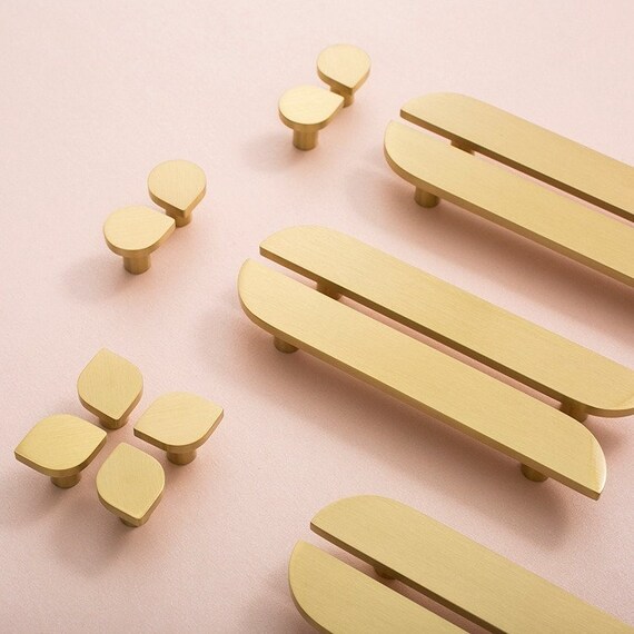 Long Pull Handle Brass Handles Brass Pulls and Knobs - Etsy