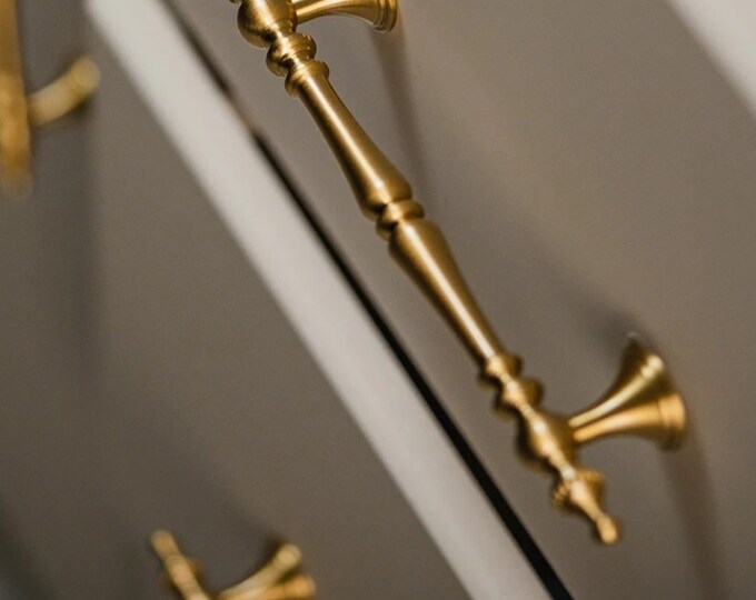 Brass Cabinet Handles, Gold Cabinet Hardware, Brass Knobs, Solid Brass Cabinet Pulls, Golddrawer ...